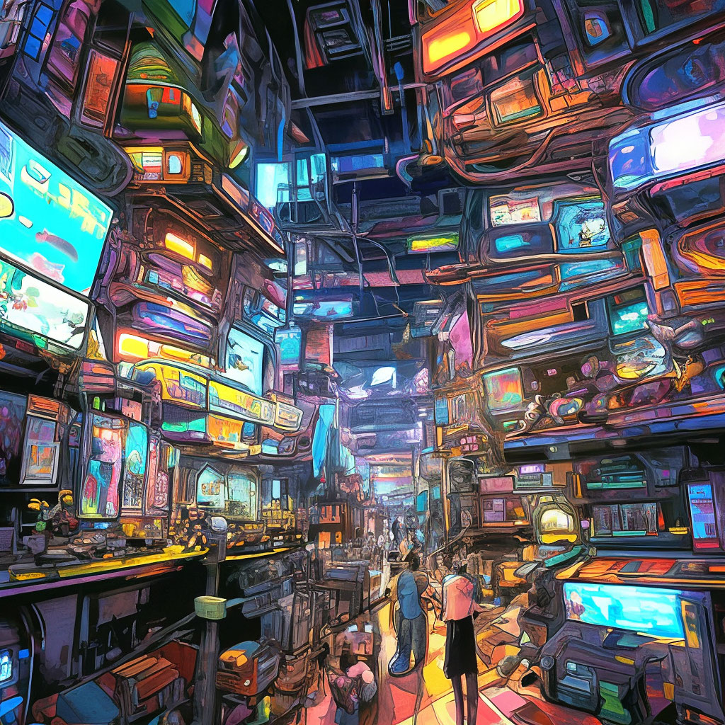 "Extra detailed cluttered absurd surreal" — image created in Shedevrum
