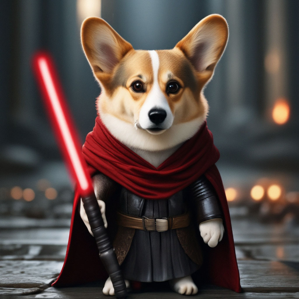 "Corgi sith" — image created in Shedevrum
