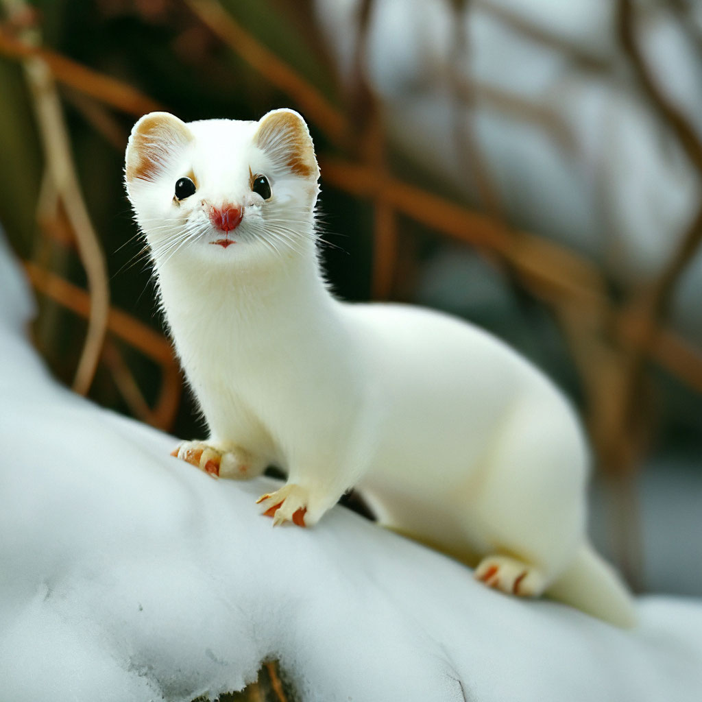 "White weasel" — image created in Shedevrum