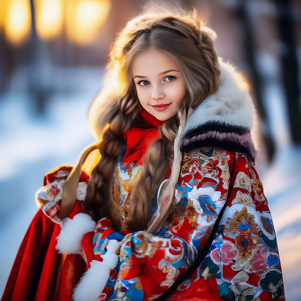"Fashionable clothes on a girl in the style of a Russian fairy tale ...