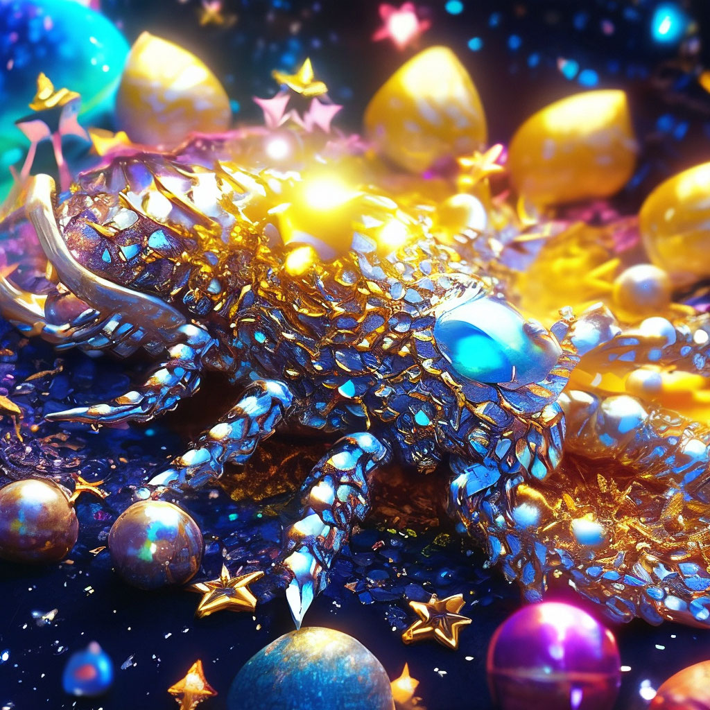 "An unusual filigree fantastic constellation in space made of pearls in ...