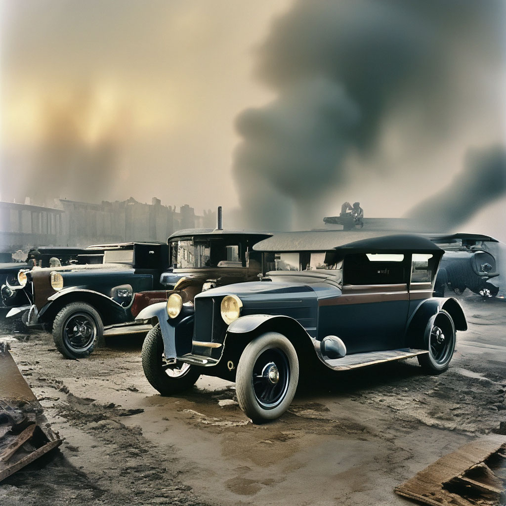 "The six of the Russian automotive industry" — image created in Shedevrum