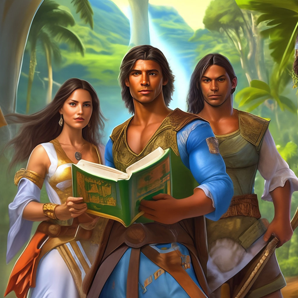 "Book Cover, Three Fantasy Brazilian Adventurers, 32K, HD" — image ...