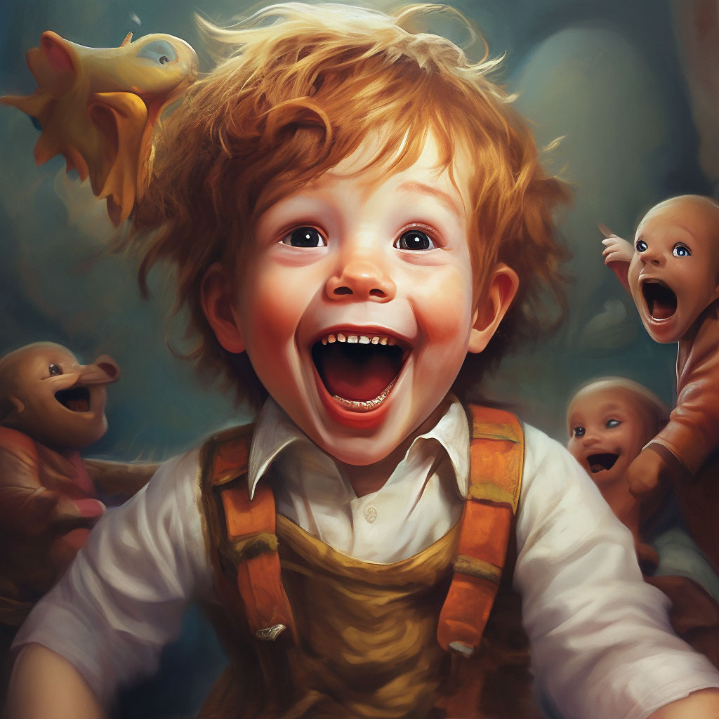 "The silly kid" — image created in Shedevrum