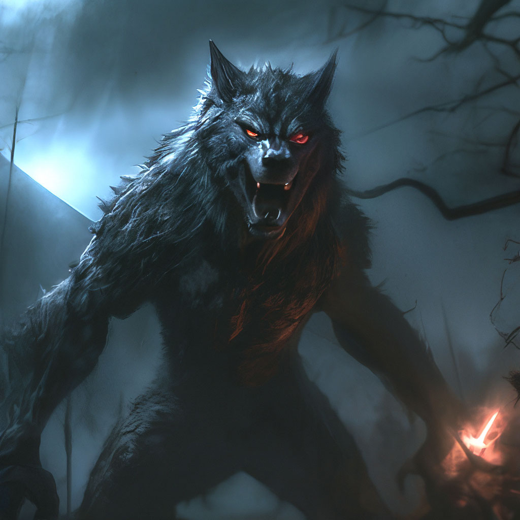 "Werewolf dark, horror art, mainstream art, Canon EOS R50 photo ...