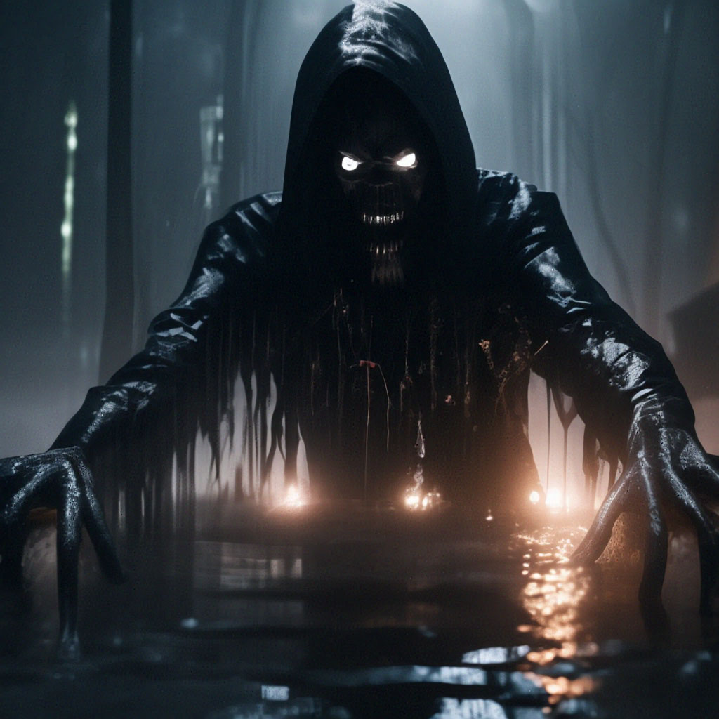 "Depict a very scary scene, super quality, 4k, HDR" — image created in ...