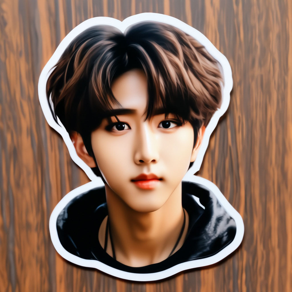 "A sticker with Han Jison from Stray Kids" — image created in Shedevrum