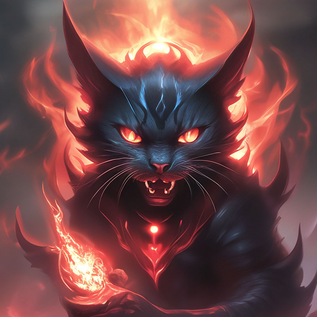 "The demon cat" — image created in Shedevrum