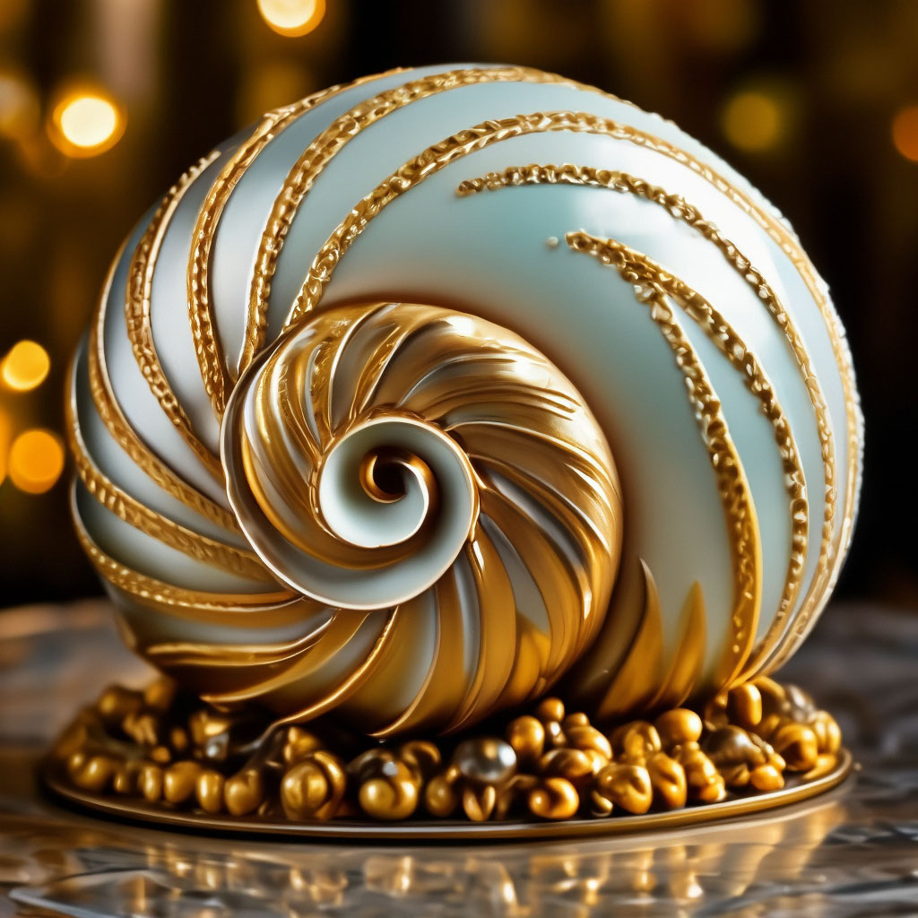 "Nautilus shell cake, with spiral curl, exquisite, brand, luxury fully ...