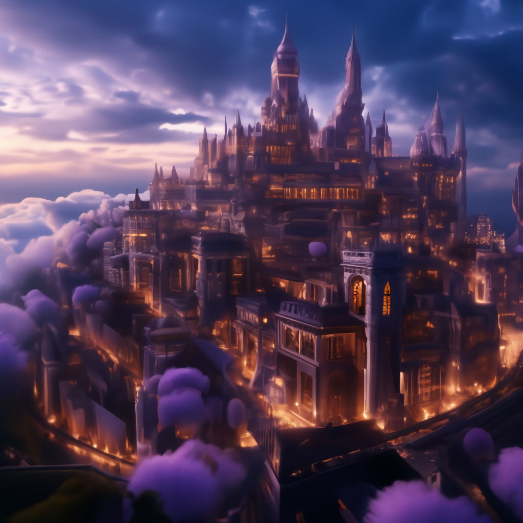 "A fantastic, very beautiful, lavender city in the clouds" — image ...