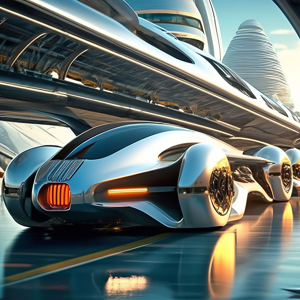 "The future, 2300, transport, 124k" — image created in Shedevrum