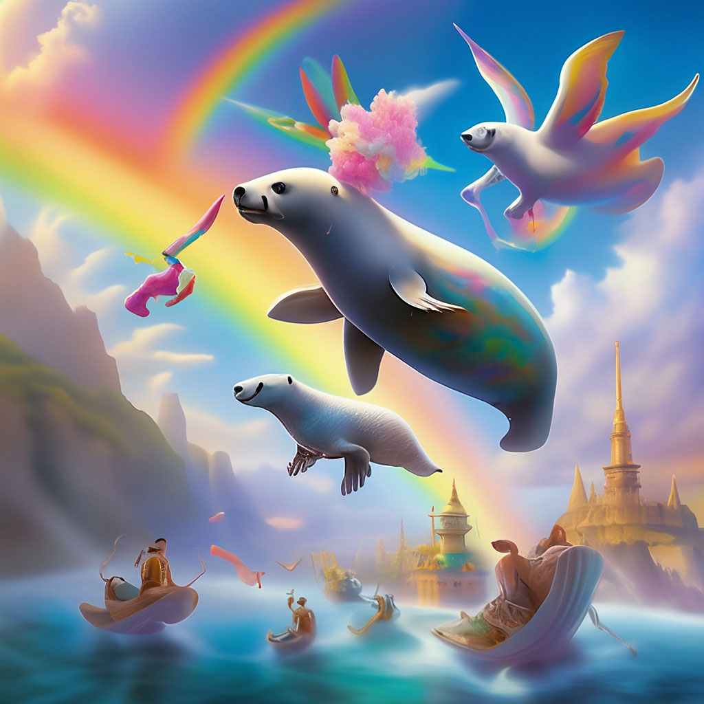 "Flying seals soar in the sky, and the inhabitants of this world are ...