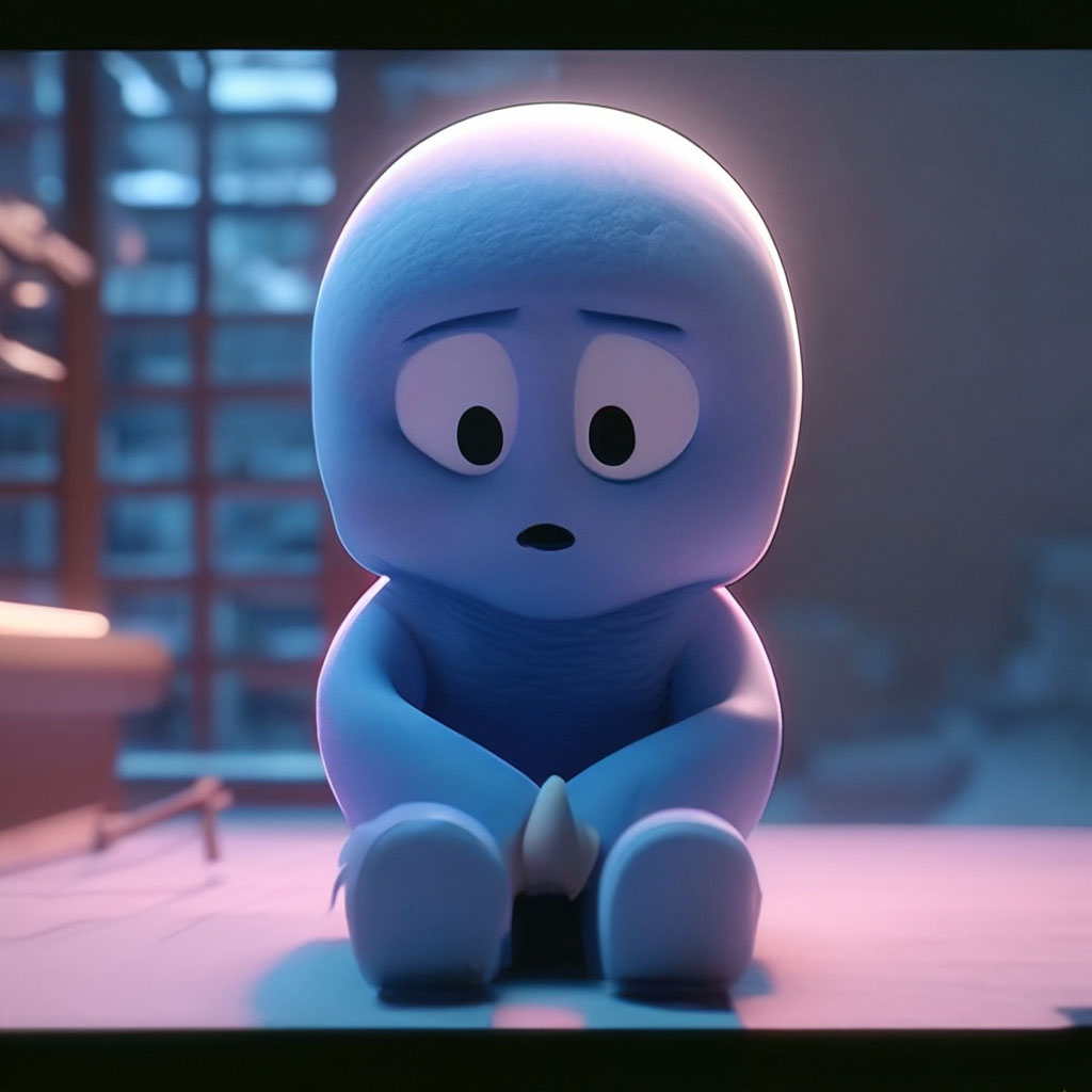 "This is what sadness looks like" — image created in Shedevrum