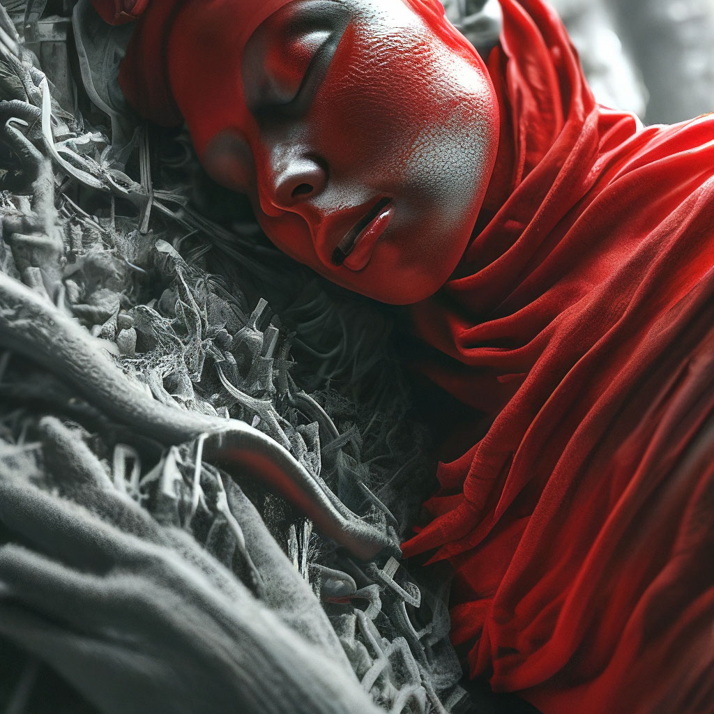 "Doomed by a nightmare, VFX, CGI, 3d, 64k, ISO 100, aesthetically ...