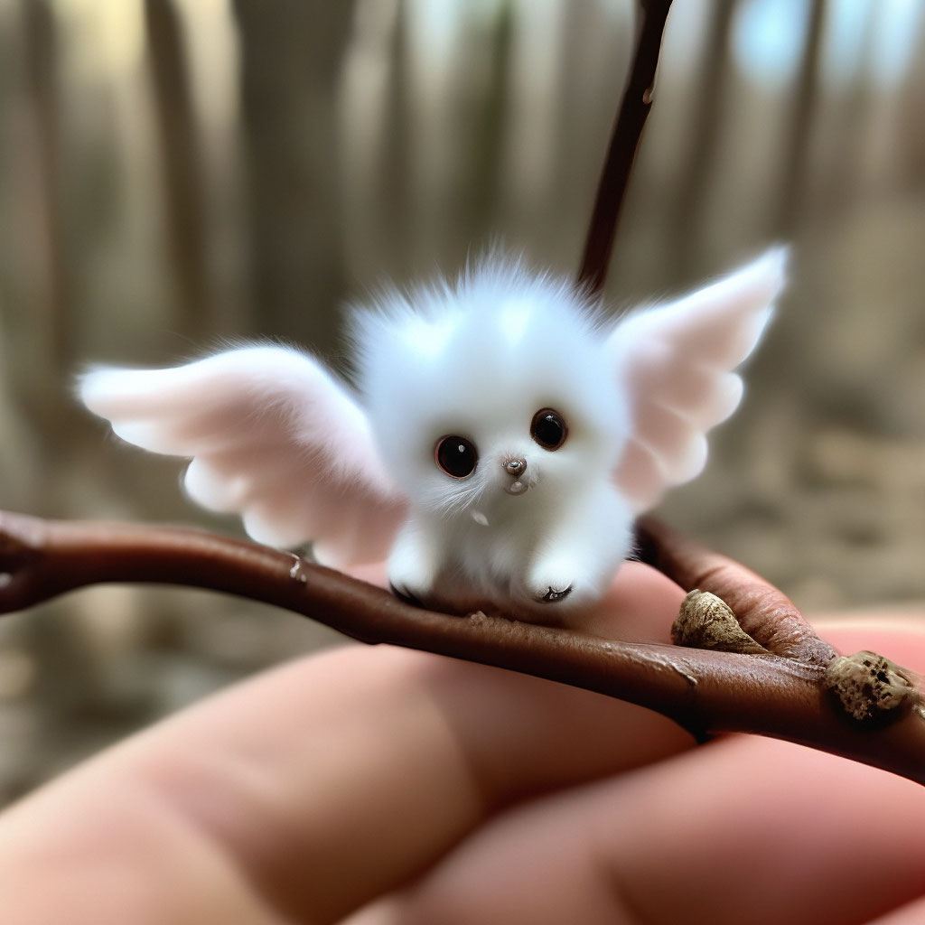 "The tiniest and cutest white fluffy creature with angel wings 🪽on a ...
