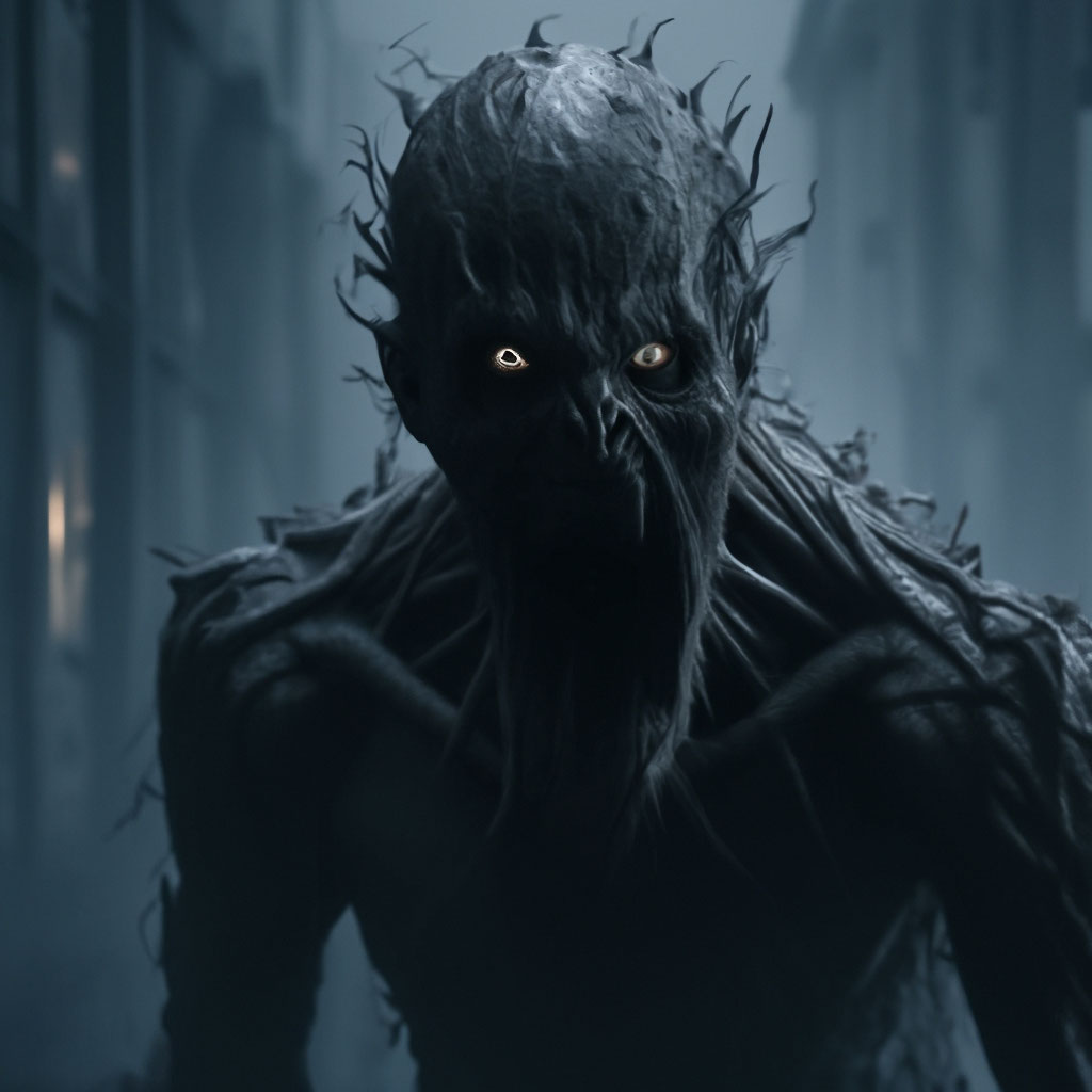"Foggy environment, monster, nightmare, fear, horror and stupor. Super ...