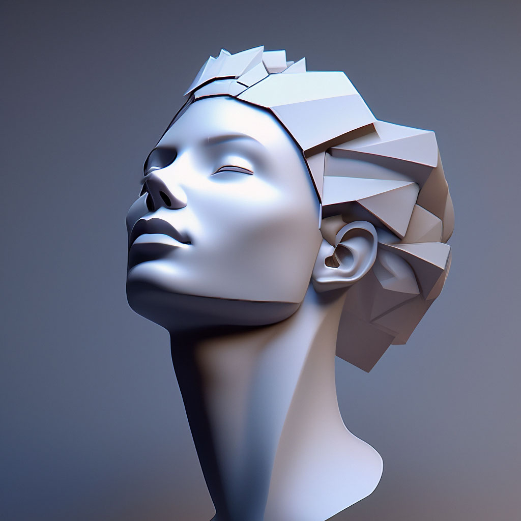 "2d Maya,geometric drawing of a face" — image created in Shedevrum