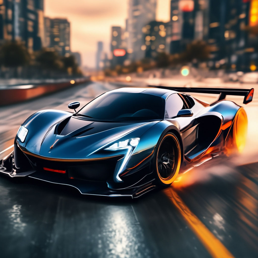 "The coolest hypercar in drift" — image created in Shedevrum