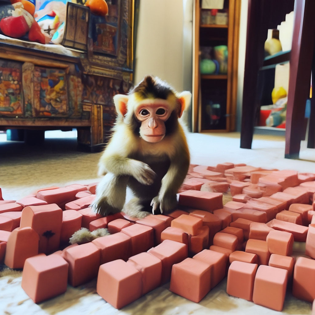 "Chi chi chi monkey was selling bricks, I didn't have time to sell ...