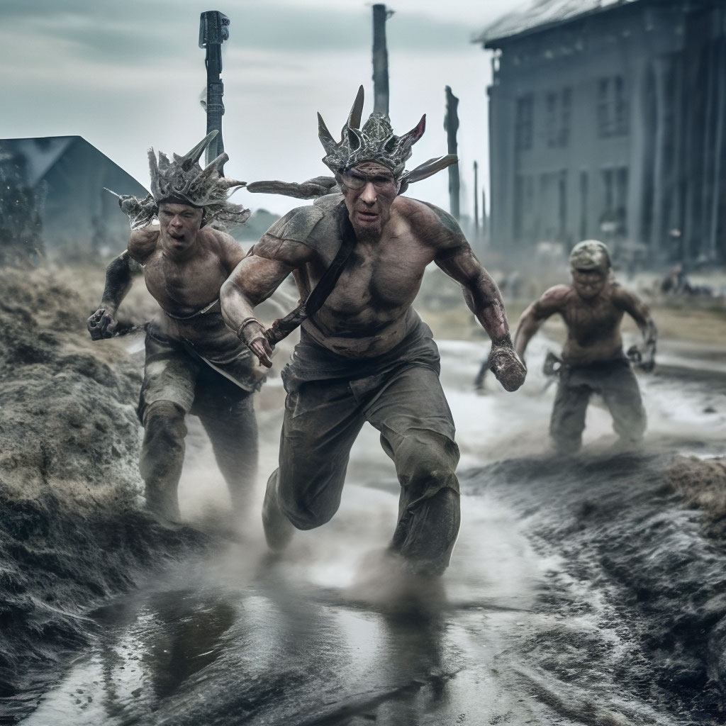 "Mutants in Chernobyl attacked stalker buns" — image created in Shedevrum