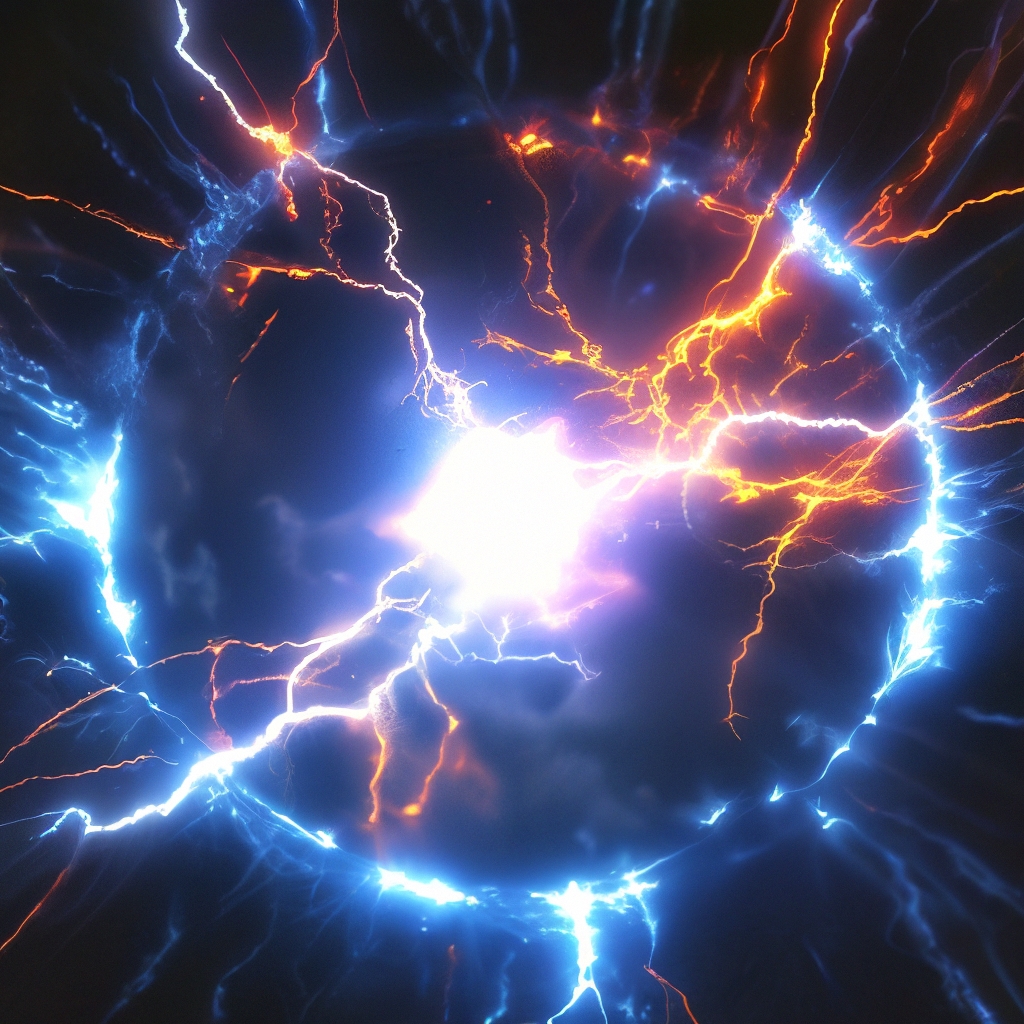 "Night, sky, pulse, plasma circle, radiance, explosion" — image created ...