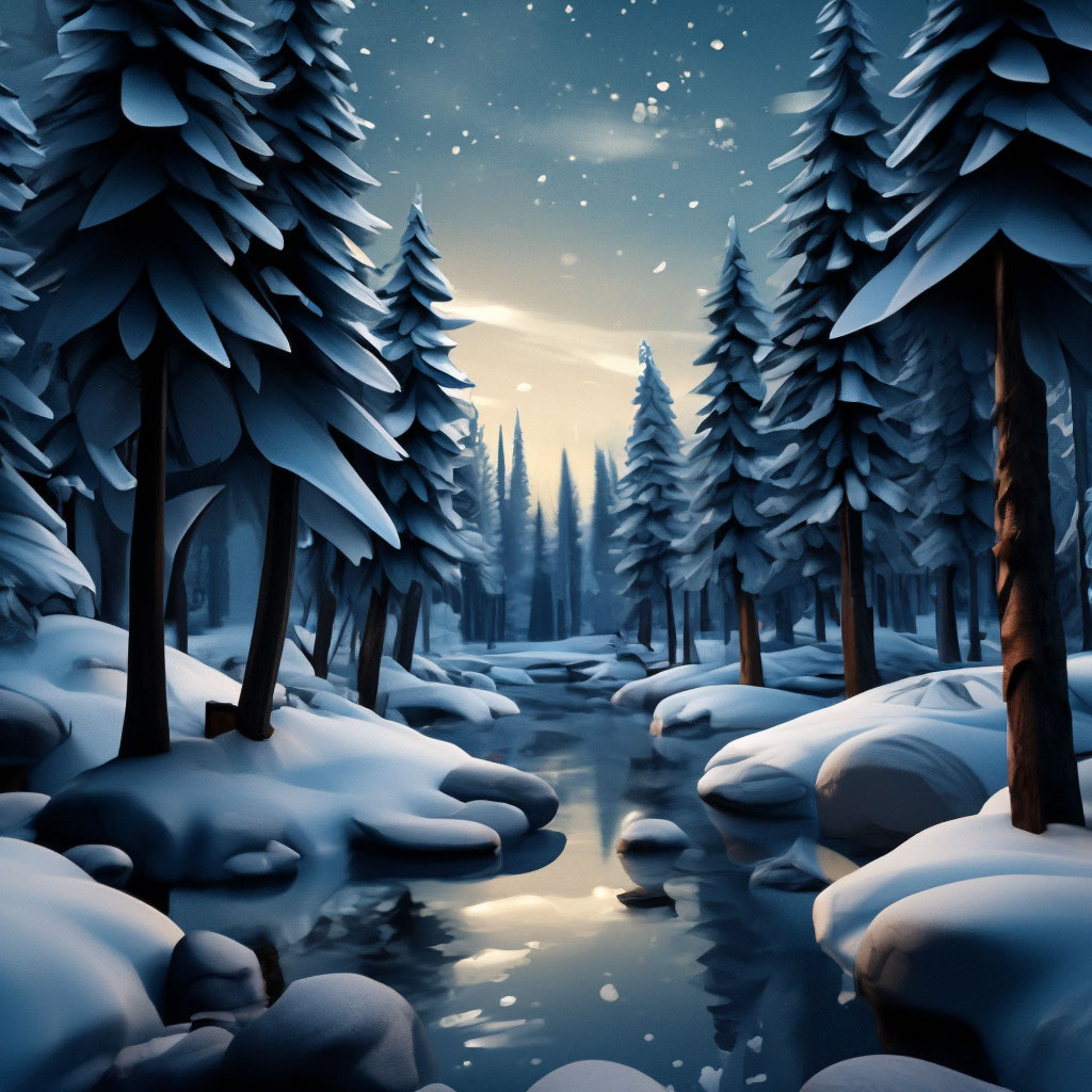 "Winter fairy forest" — image created in Shedevrum