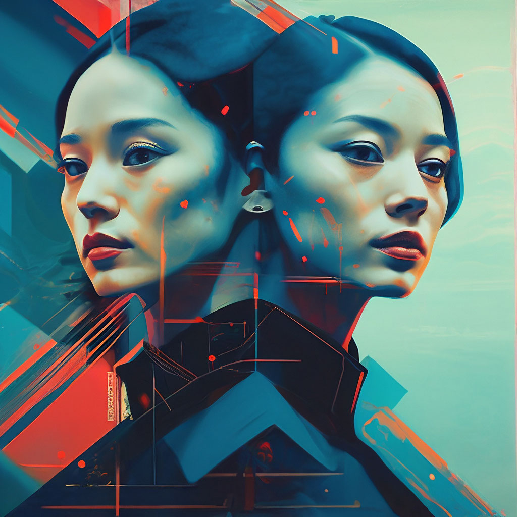 "Doppelgangers, surrealism double exposure detailed study abstraction ...