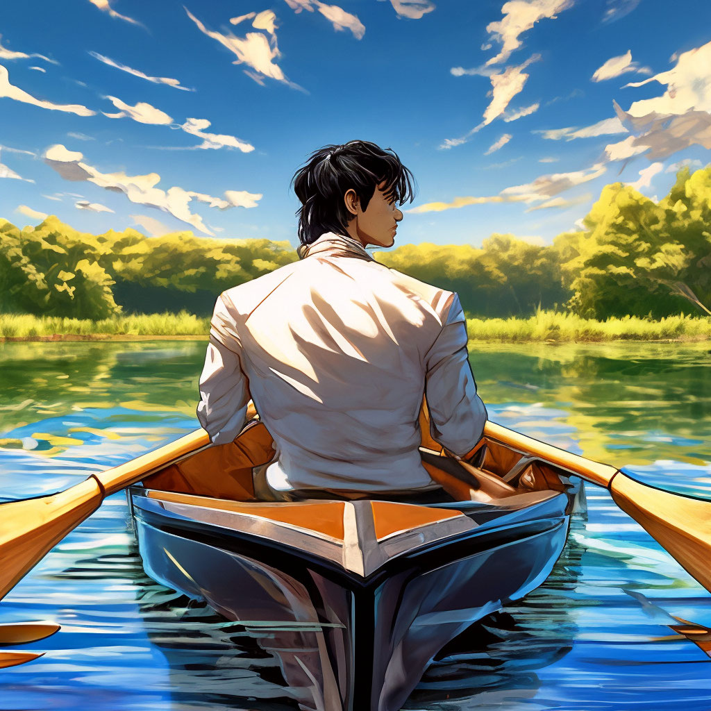 "The prospect of a pond on a sunny day the wide back of a slender duke ...