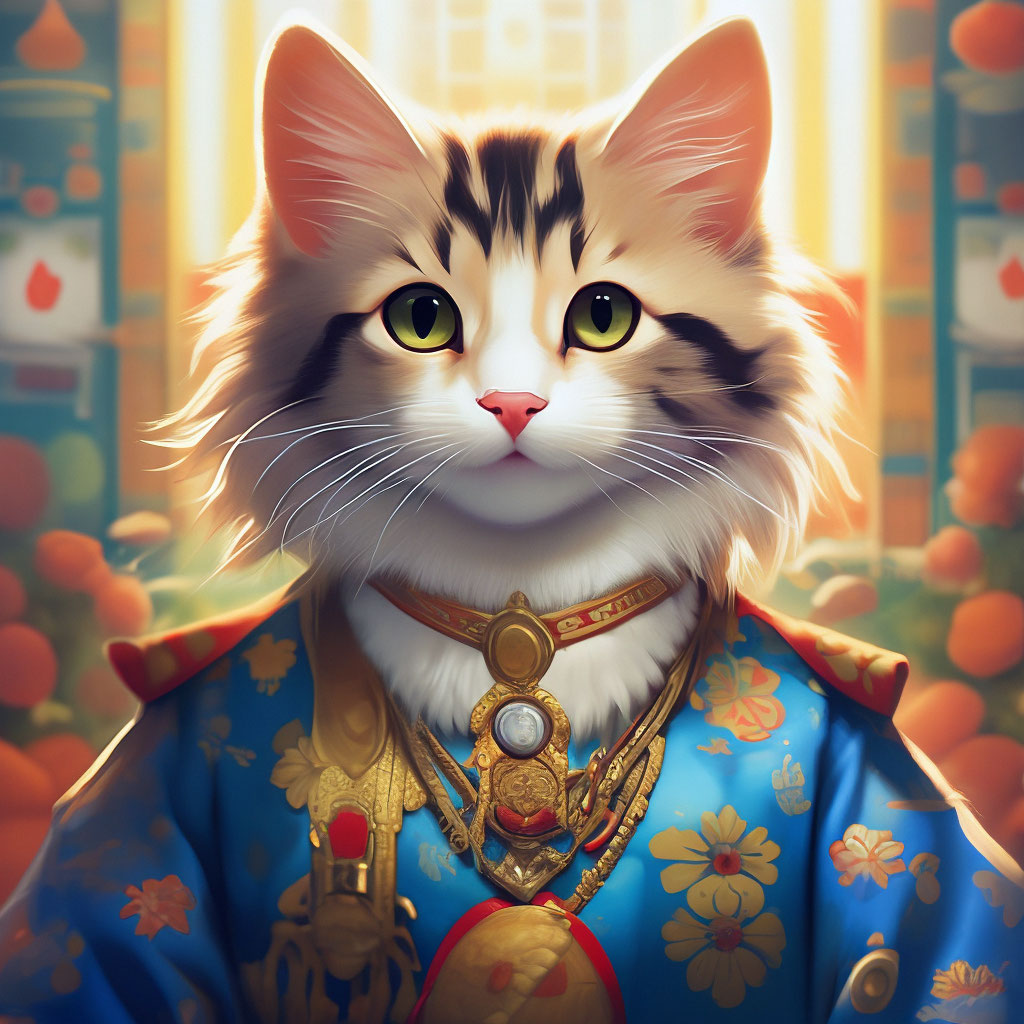 "A meikun cat named Goose" — image created in Shedevrum