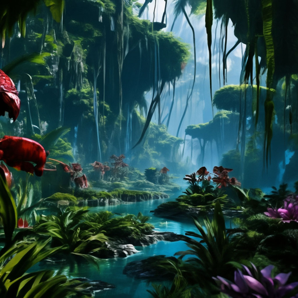 "Pandora's jungle, predators" — image created in Shedevrum