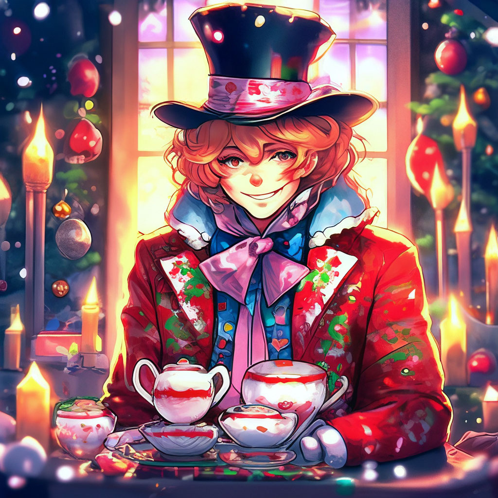 "🎩 Mad Hatter from Alice in Wonderland, smile, Christmas sweater, New ...