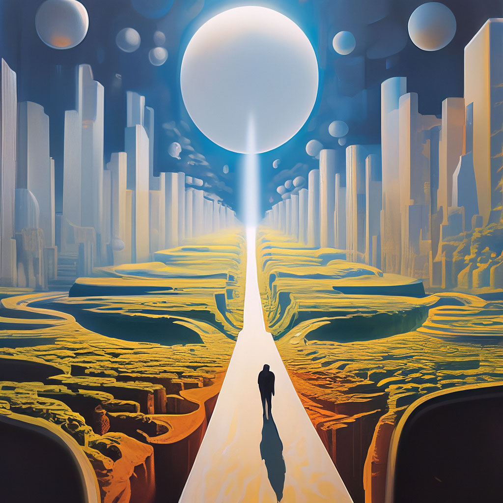 "The path to the future" — image created in Shedevrum