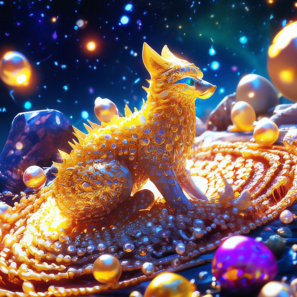 "An unusual filigree fantastic constellation in space made of pearls in ...