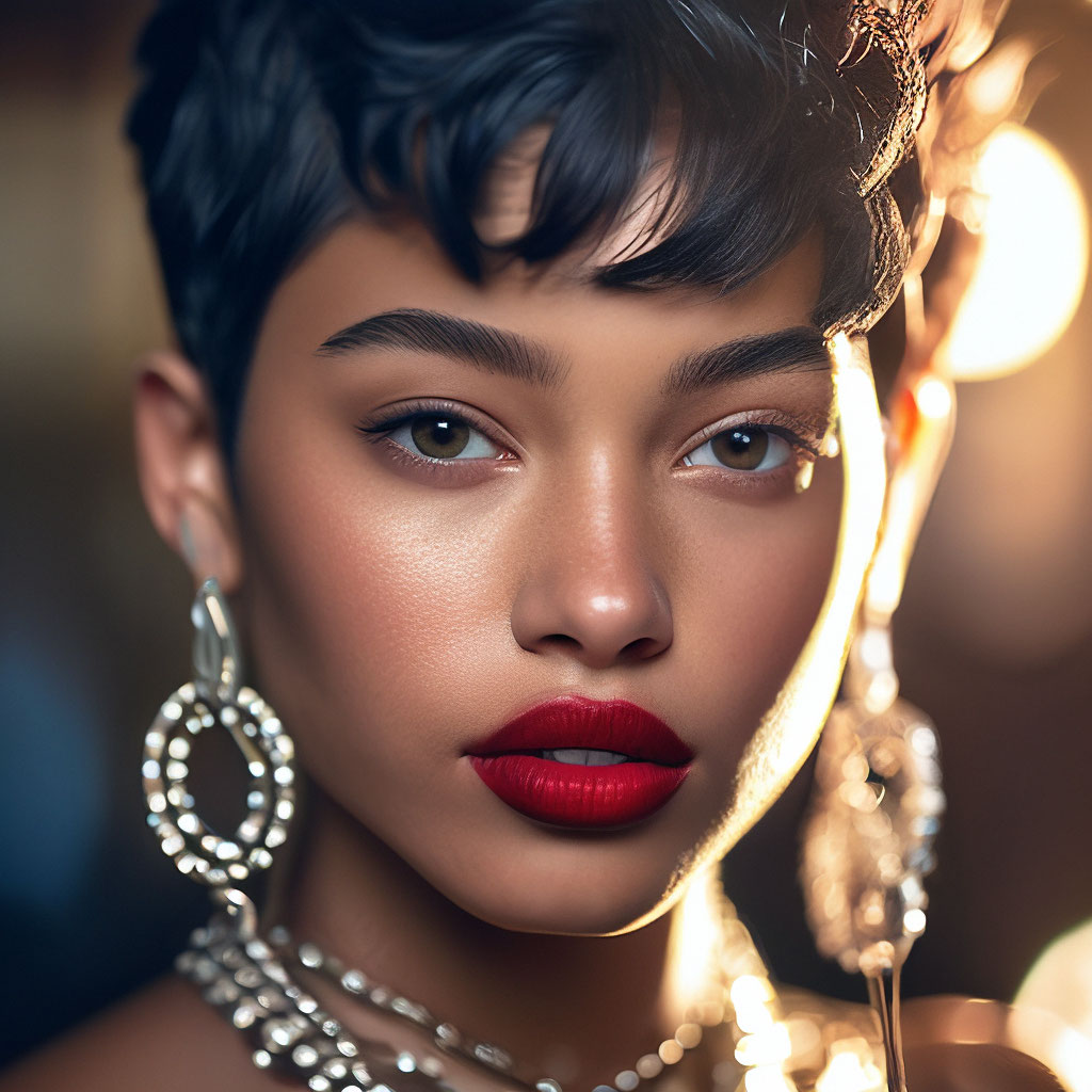 "Detailed and realistic portrait of Chicano girl in focus, pixie ...