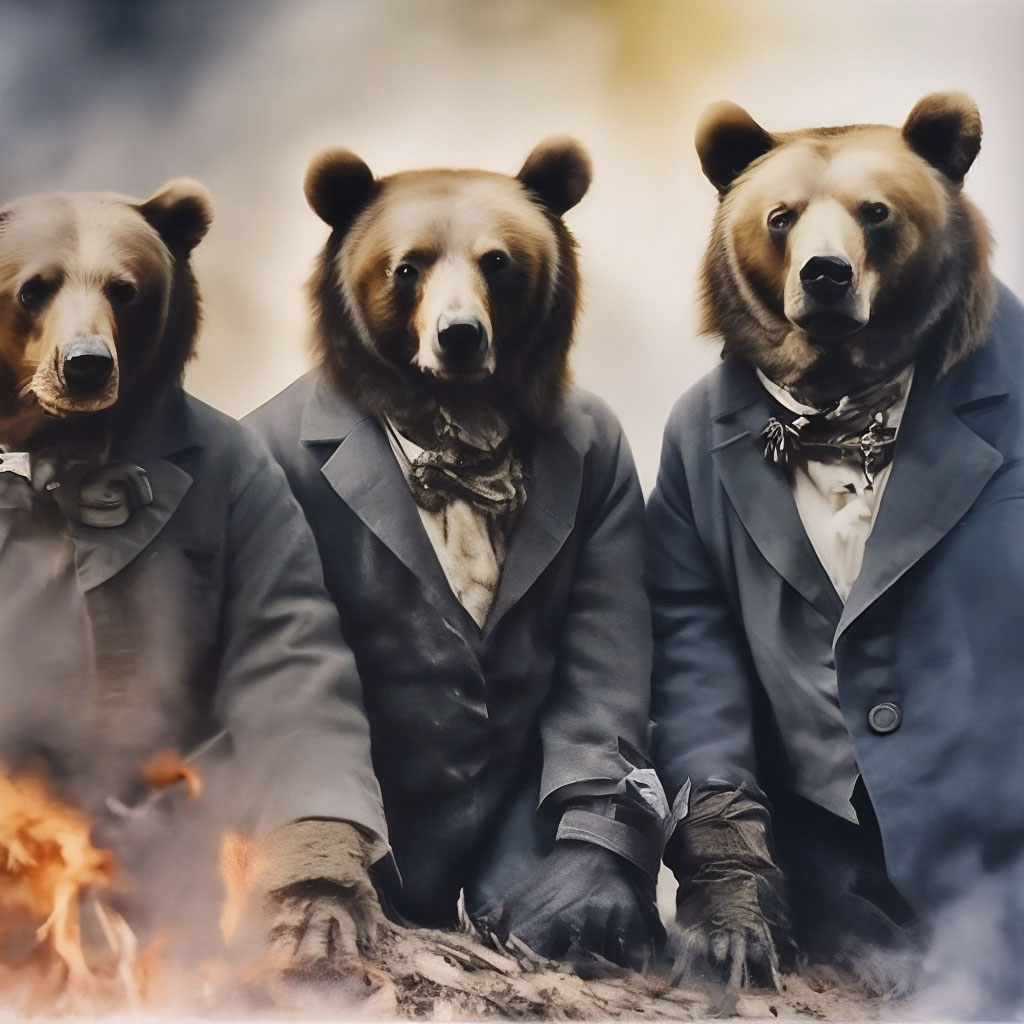 "3 bears" — image created in Shedevrum