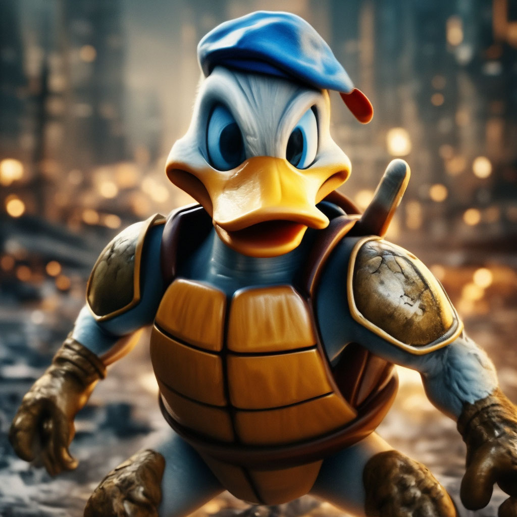 "Donald Duck - Mutant Turtles" — image created in Shedevrum