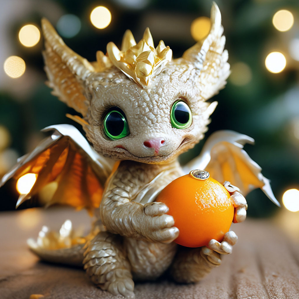 "Realistic miniature ultra-small golden winged dragon cub, with a ...
