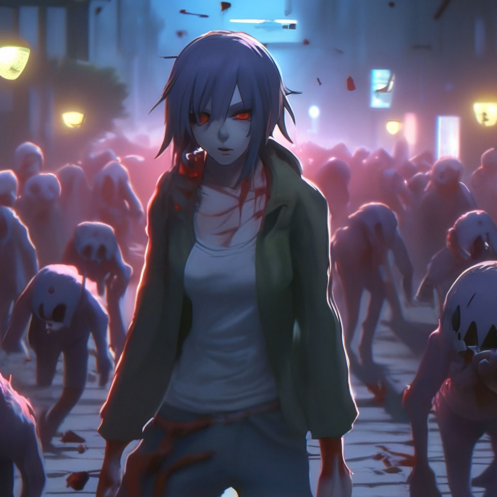 "Zombie. .ZOMBIES! LOTS OF ZOMBIES, ANIME STYLE, realistic, 4k, high ...
