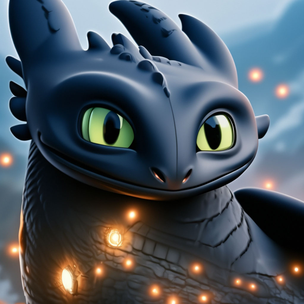"Toothless and the daytime fury in colors" — image created in Shedevrum