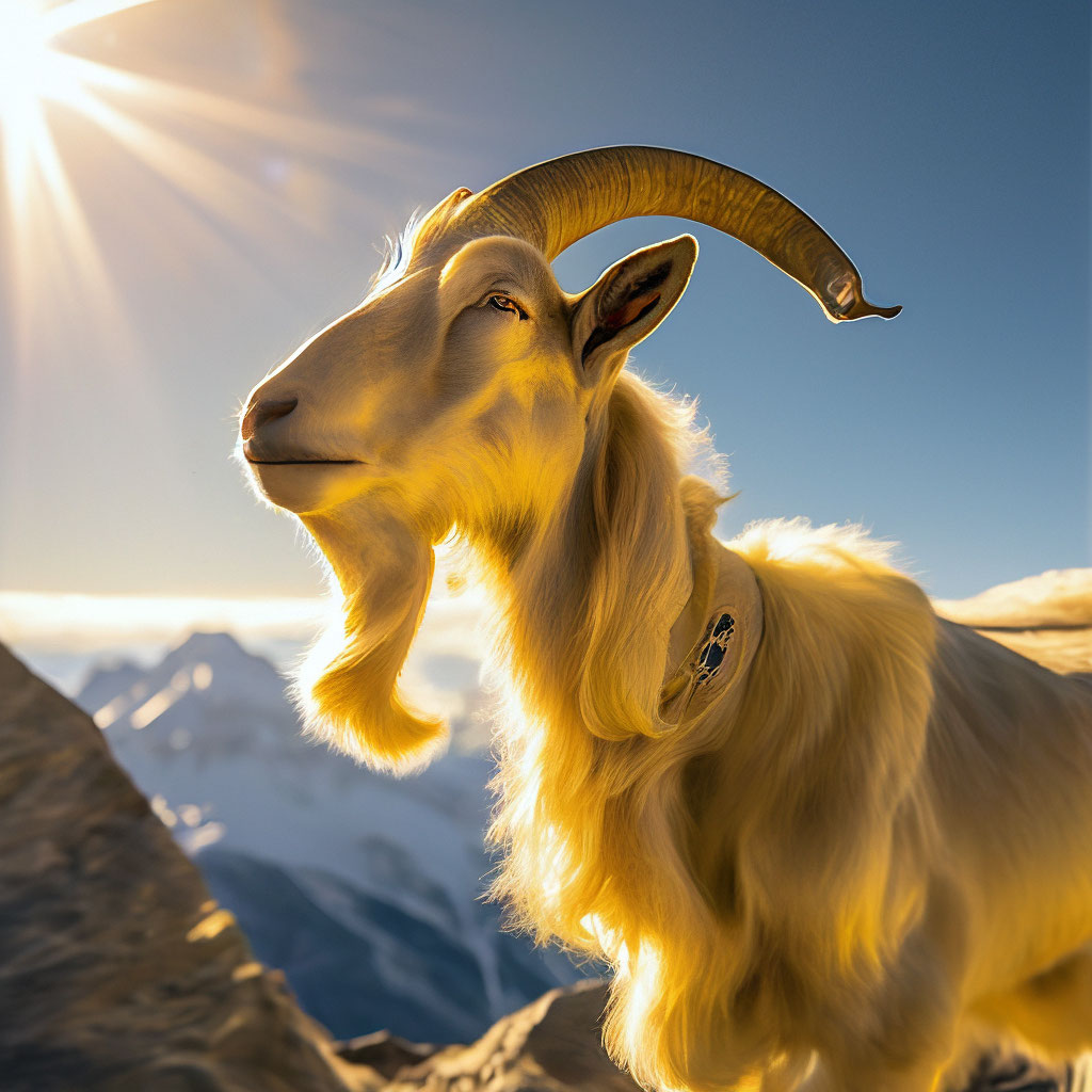 "The golden goat shone in the sun" — image created in Shedevrum