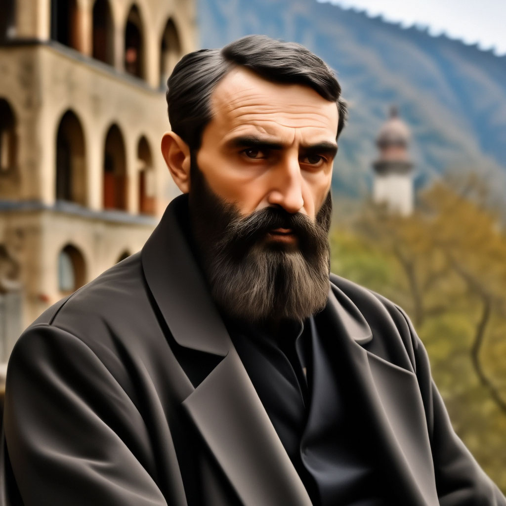 "Galaktioni Tabidze on Mtatsminda" — image created in Shedevrum