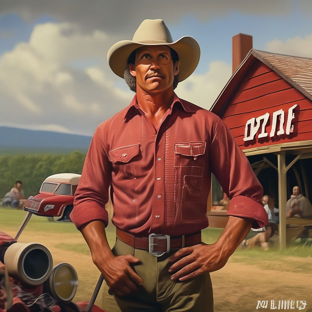"Redneck" — image created in Shedevrum