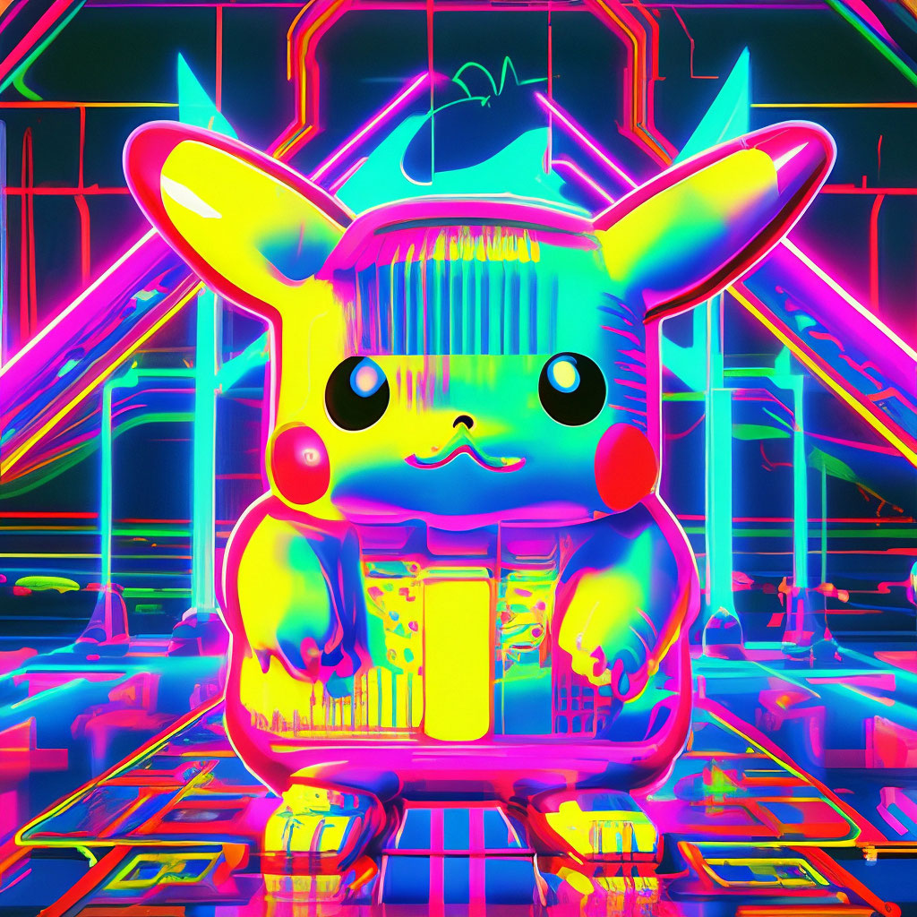 "Acid pikachu" — image created in Shedevrum