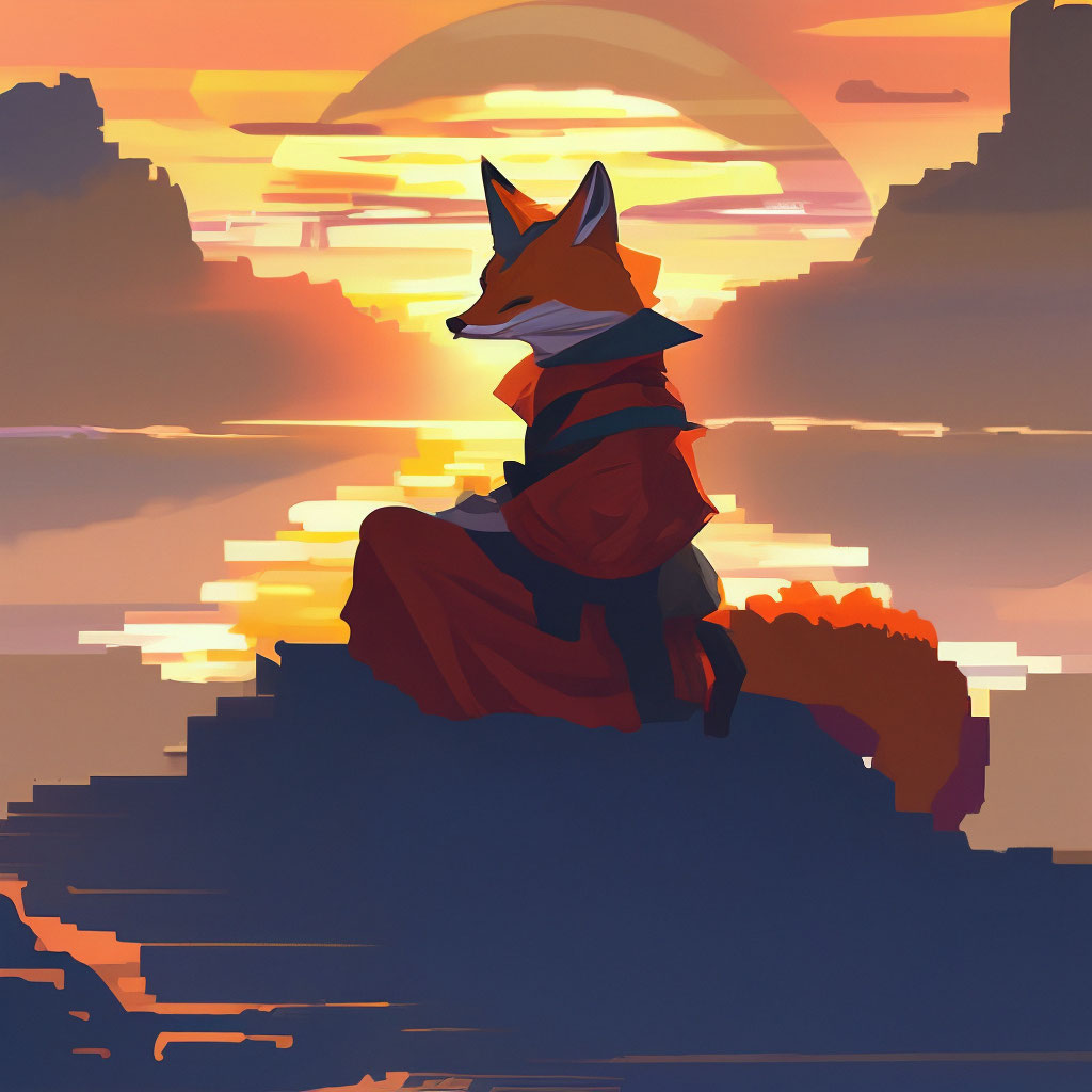 "Fox shaman ascetic creates the world with his meditation" — image ...