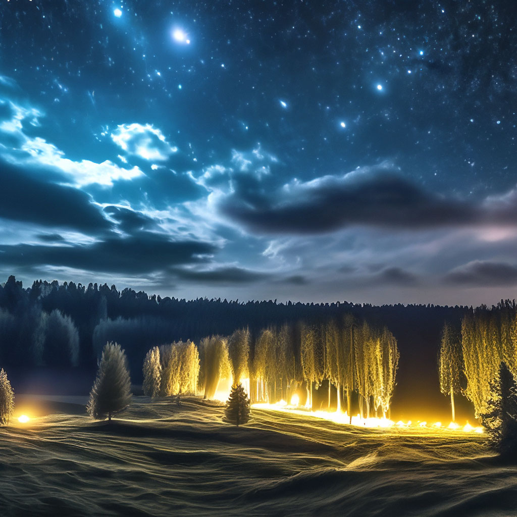 "Galactic, Bright Landscape of Unusual Night+Space+Star Clouds ...