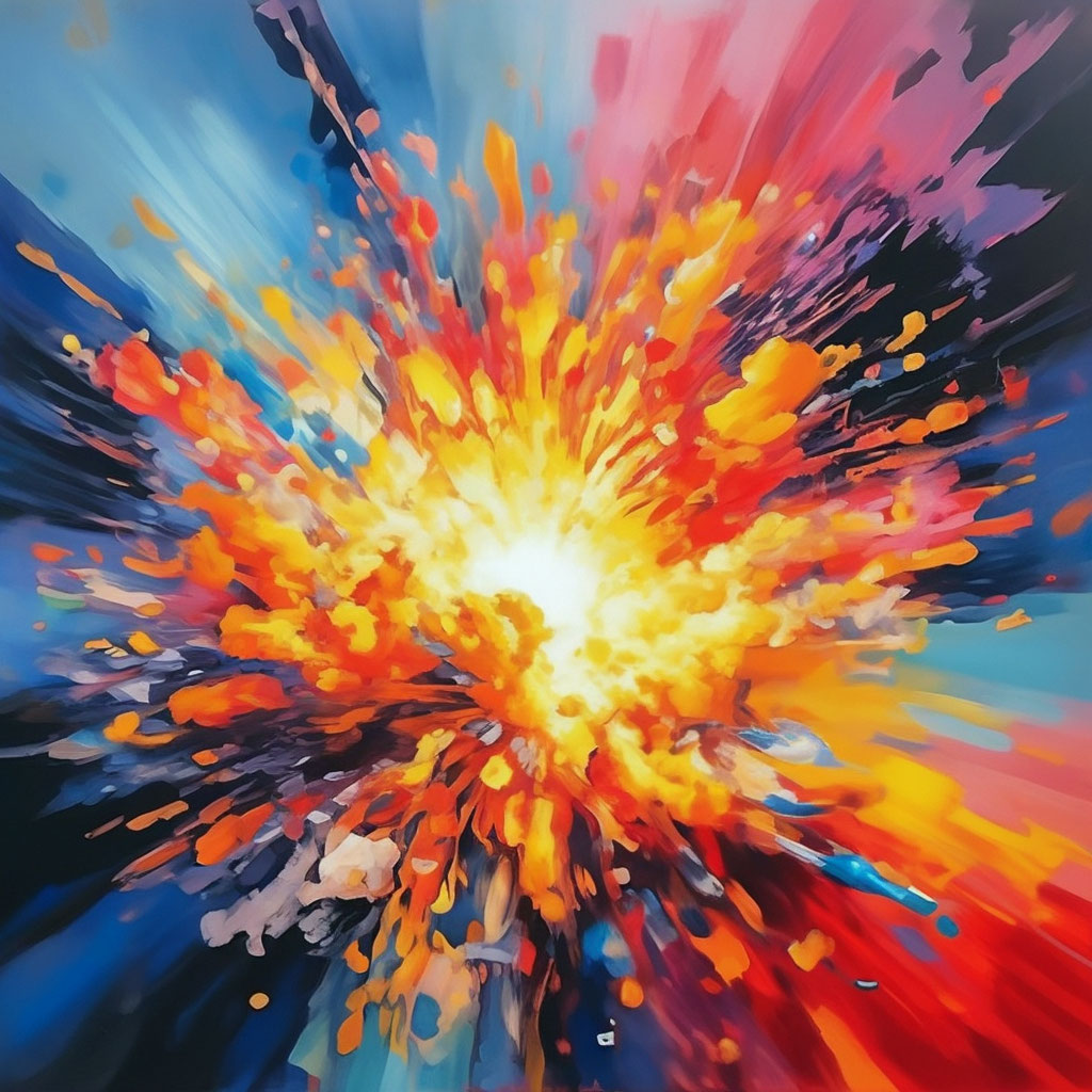 "Art is an explosion" — image created in Shedevrum
