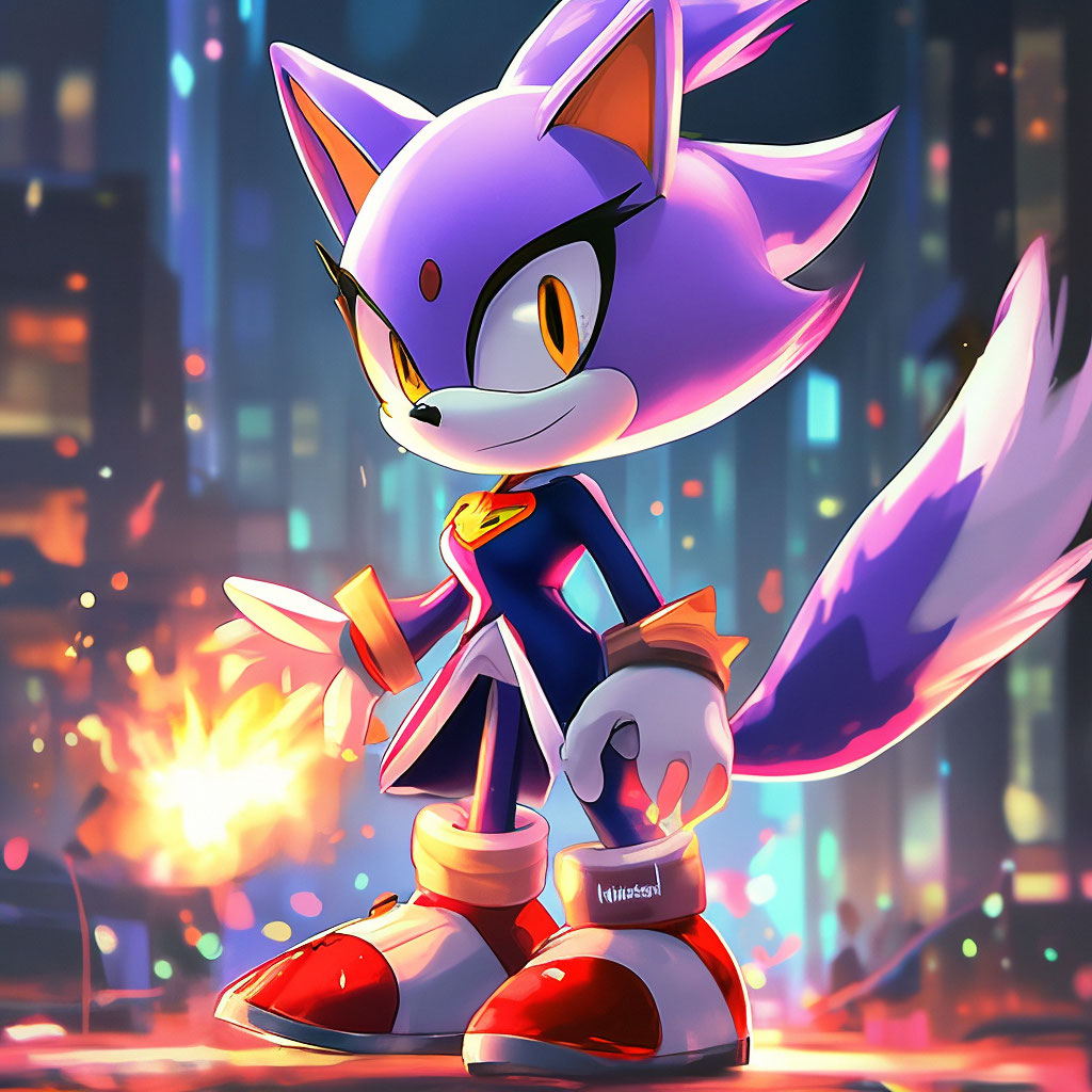 "Sega Blaze the cat, digital-art, sonic the" — image created in Shedevrum