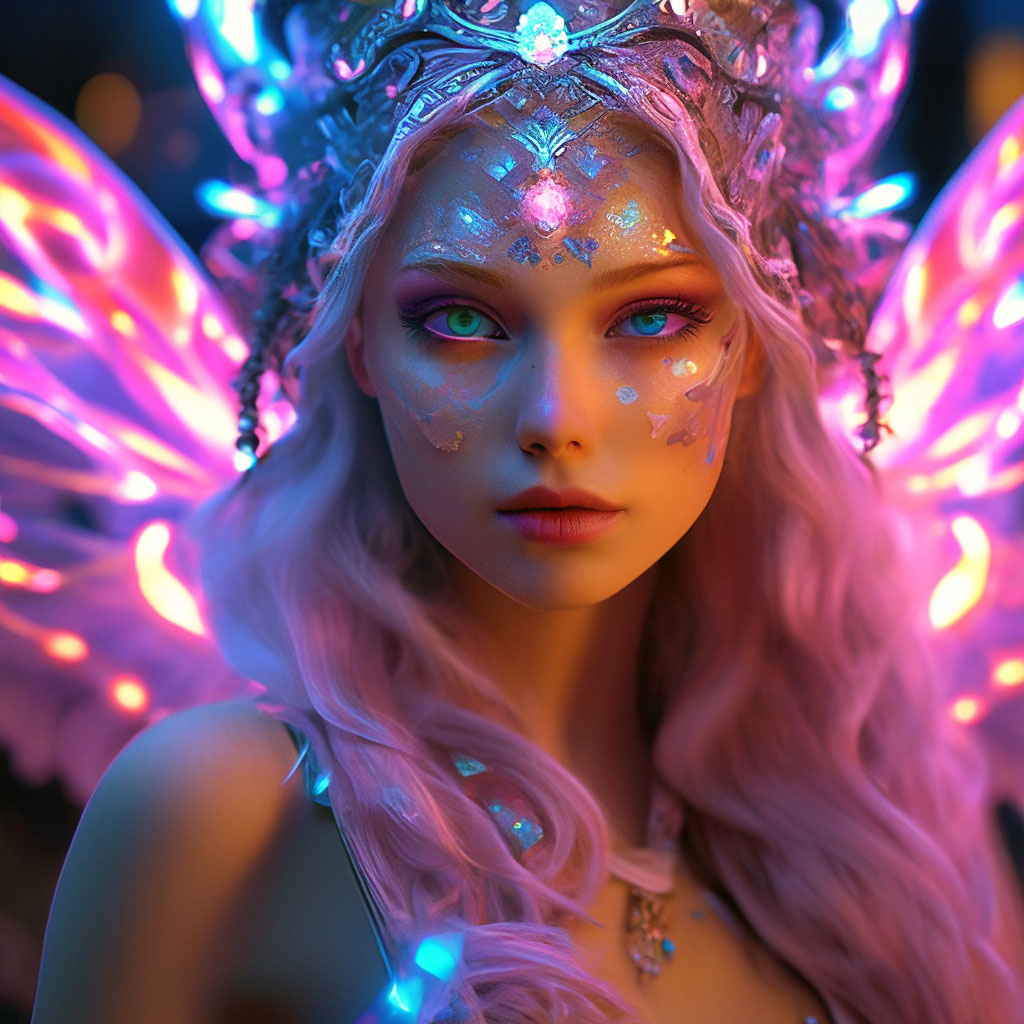 "Hyperrealism, beautiful, a hybrid of a fairy and a witch, consisting ...