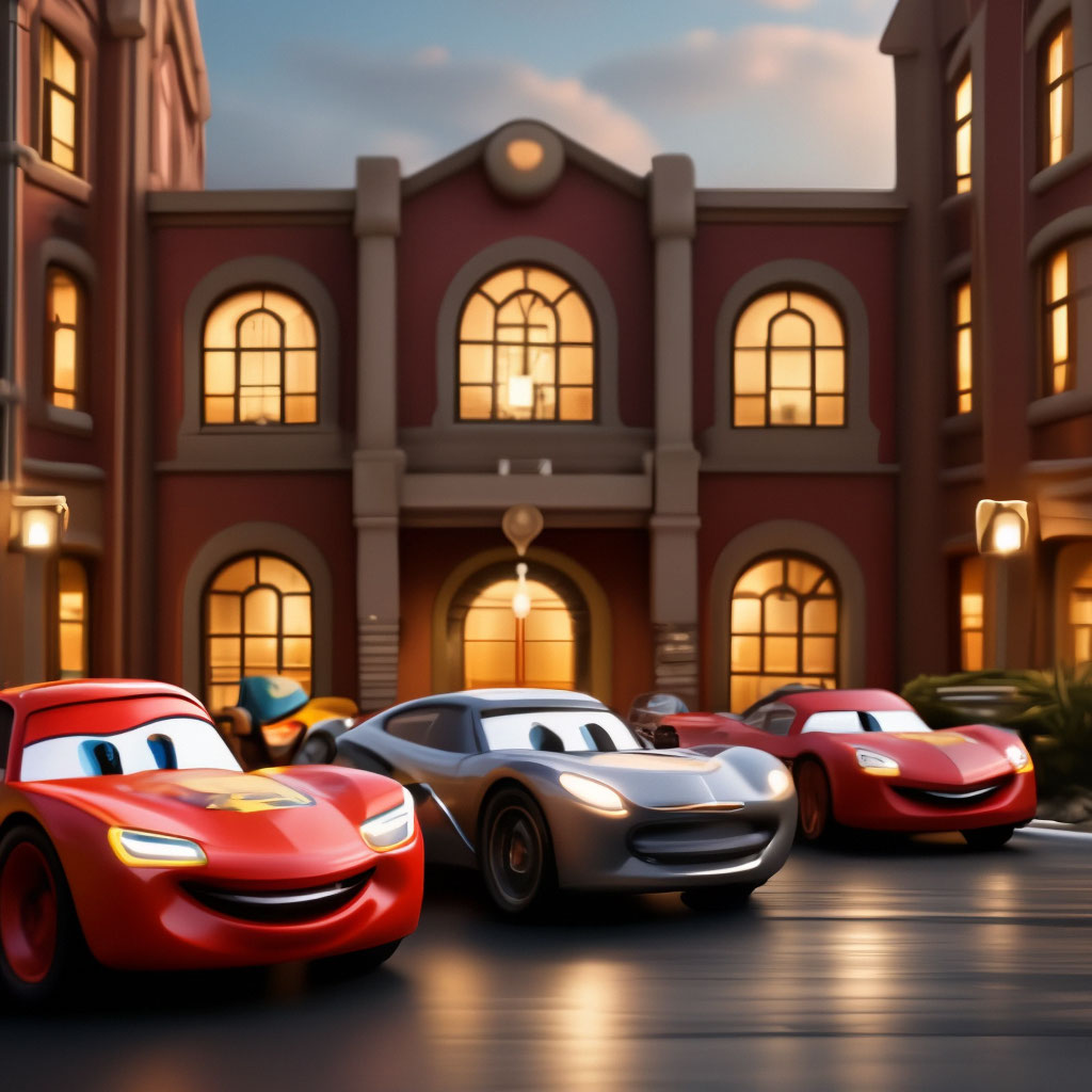 "Hospital in the style of the cartoon cars, Pixar, Disney, doctors in ...