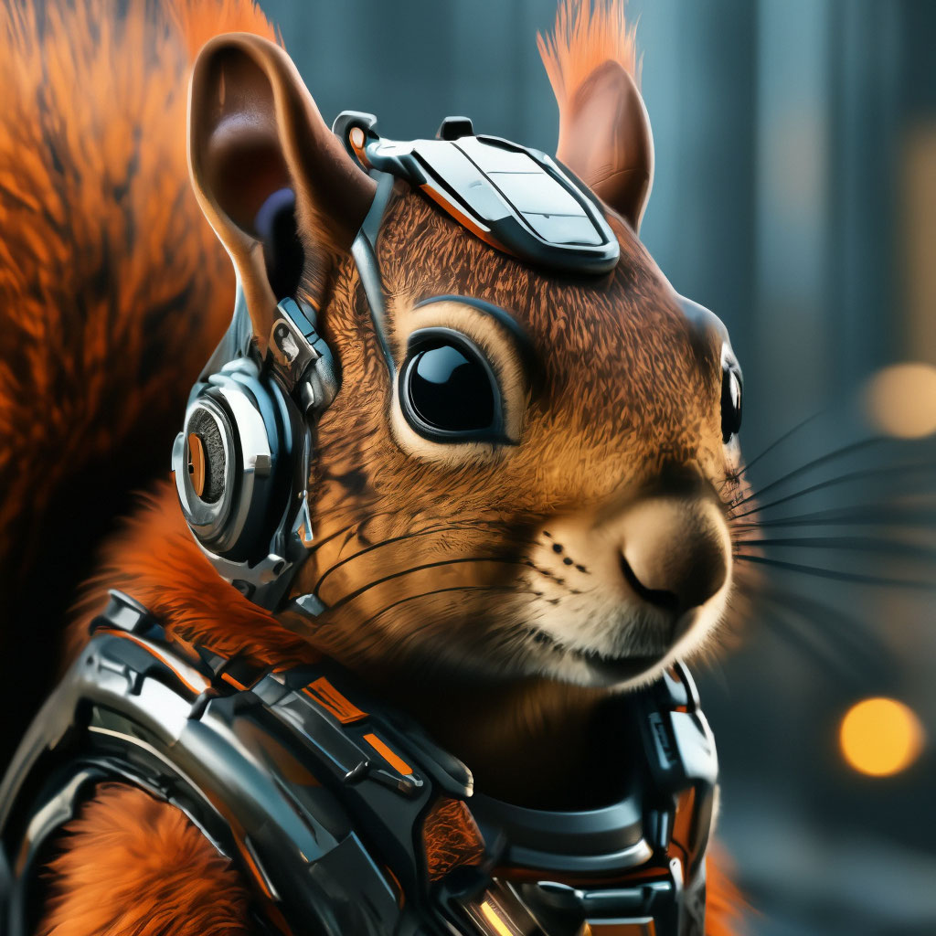 "Cyber squirrel" — image created in Shedevrum